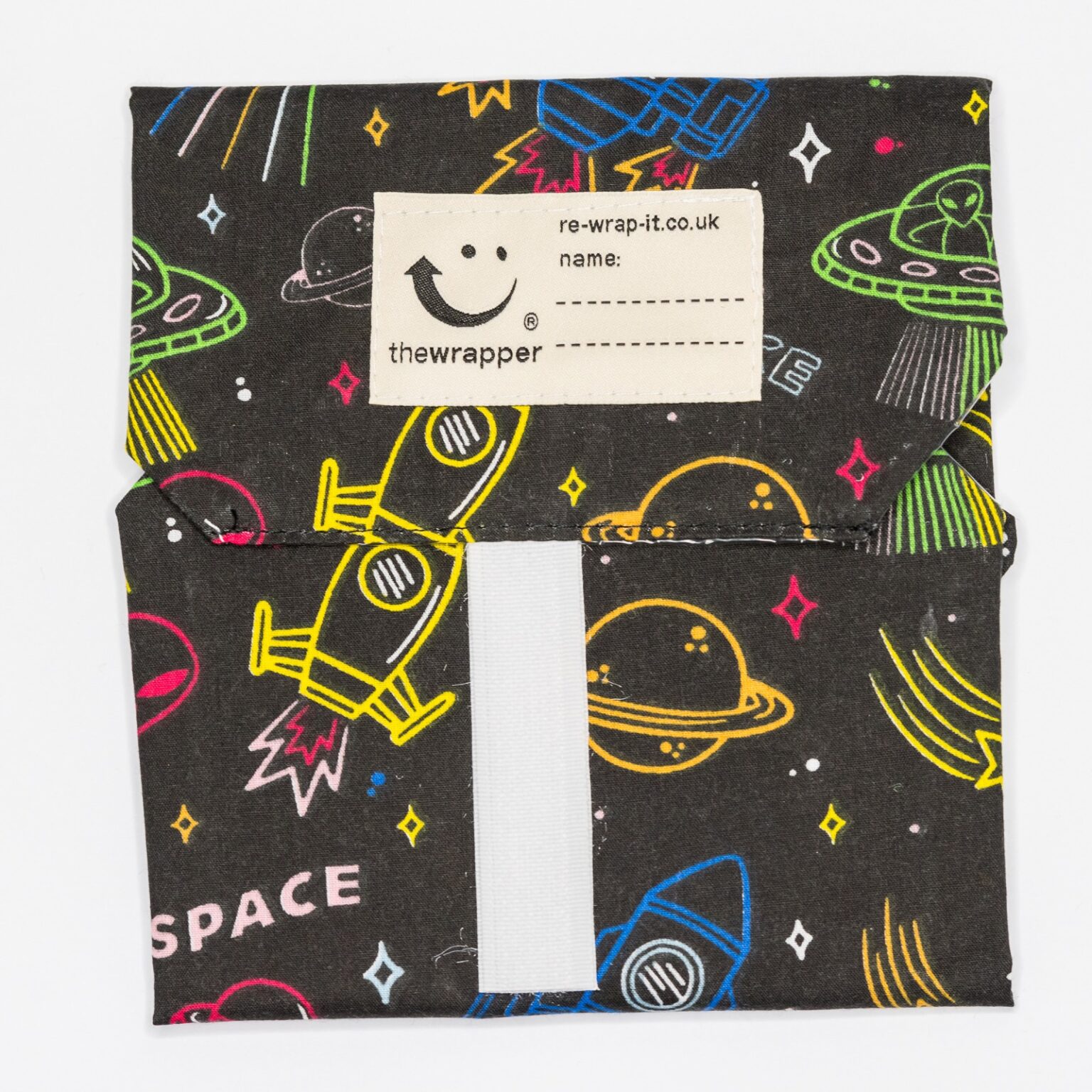 Space Rocket Reusable Sandwich Wrapper. Made in Scotland.
