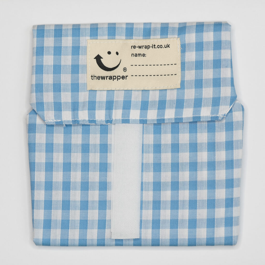 Re-Wrap-It Light Blue Check Reusable Sandwich Wrapper